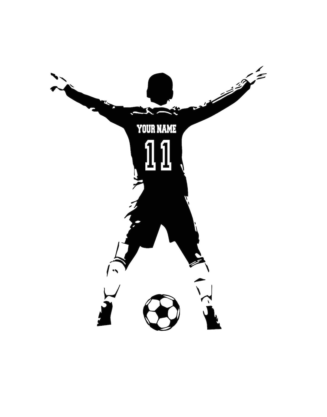 Personalized Custom Soccer Player Wall Decal - Choose Your Name ...