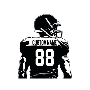 Personalized Custom Football Wall Decal - Choose Your Name & Numbers ...
