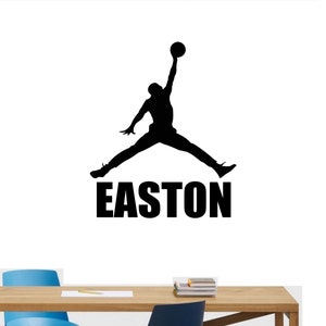 Personalized Custom Basketball Player Air Wall Decal - Choose Your Name ...
