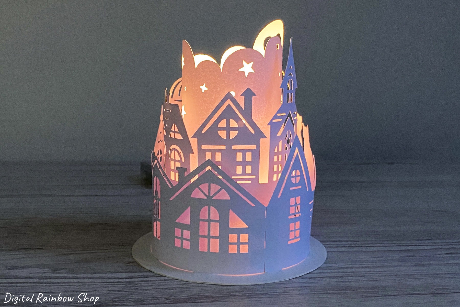 Valentines Lantern Svg Template 3d Papercut Cut File for - Etsy