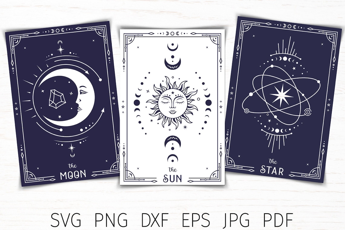 Tarot Card Svg Cut File for Cricut Magical Witchy Cards - Etsy