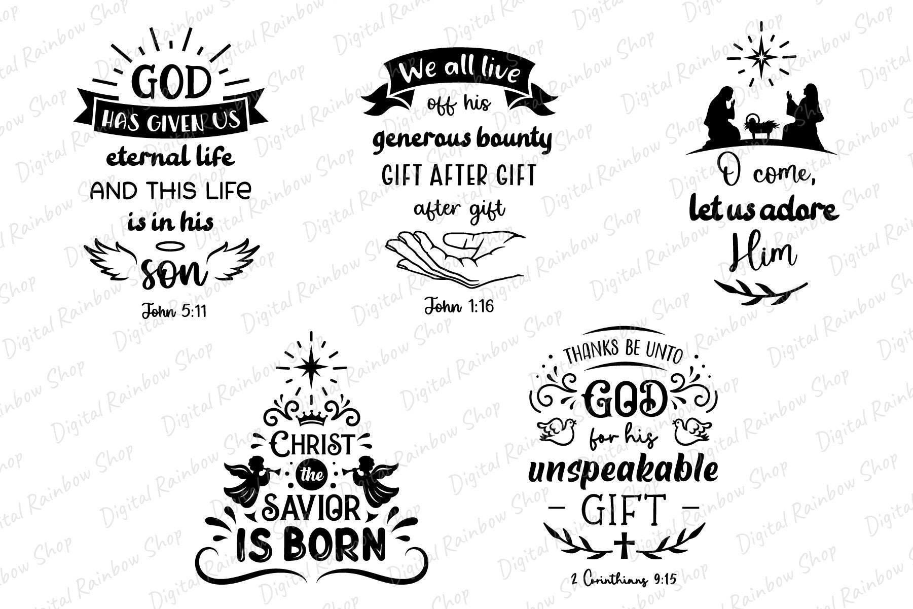 Christian Christmas Svg Bundle Nativity Svg Cut File for | Etsy