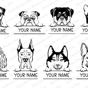 Dog Split Monogram Svg, Dog Sign Svg Cut File for Cricut, Dog Breed Svg ...