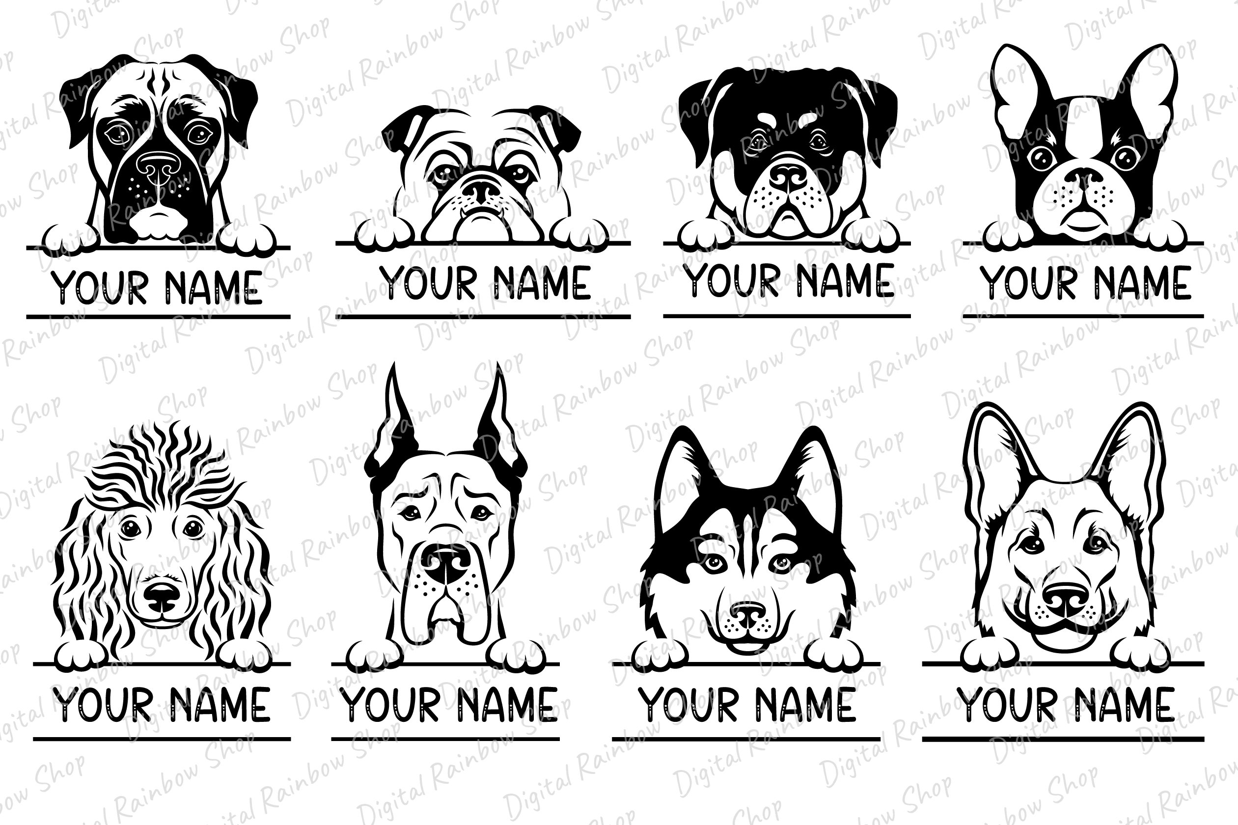 Dog Split Monogram Svg Dog Sign Svg Cut File for Cricut Dog - Etsy UK