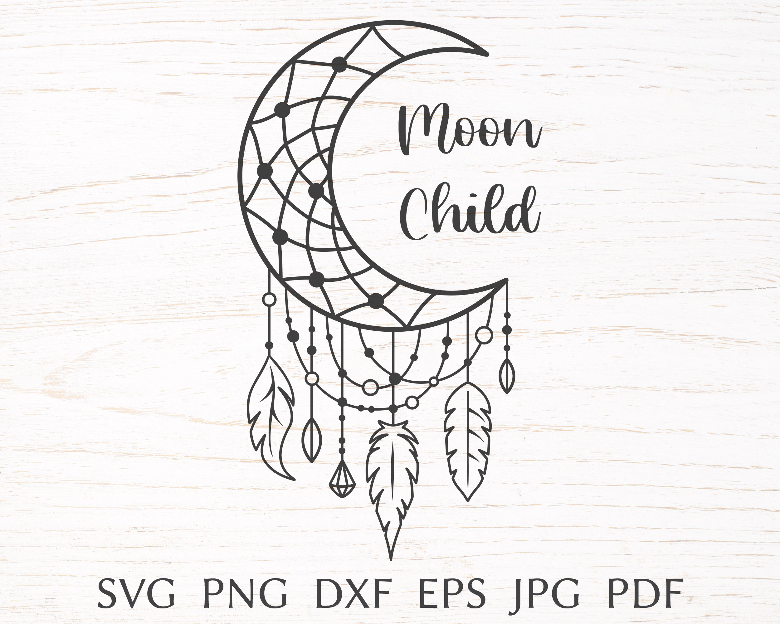 Dream Catcher Svg Boho Svg Moon Child Svg Cut File for | Etsy