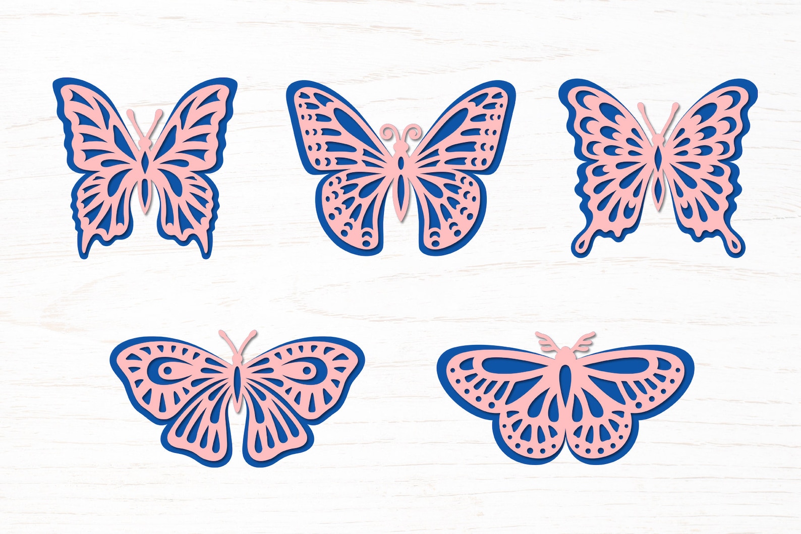 Layered 3d Butterfly Svg Bundle, Paper Butterfly Template, Silhouette ...