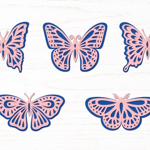 Layered 3d Butterfly Svg Bundle, Paper Butterfly Template, Silhouette ...