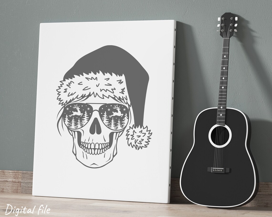 Christmas Skull Svg, Santa Skull Svg Cut File for Cricut, Mom Christmas ...