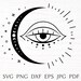 Moon Svg With Evil Eye, Boho Witchy Svg Cut File for Cricut, Mystical ...