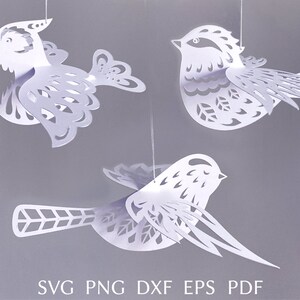 Layered 3d Birds Svg Bundle, Paper Bird Template, DIY Decor Svg Cut ...