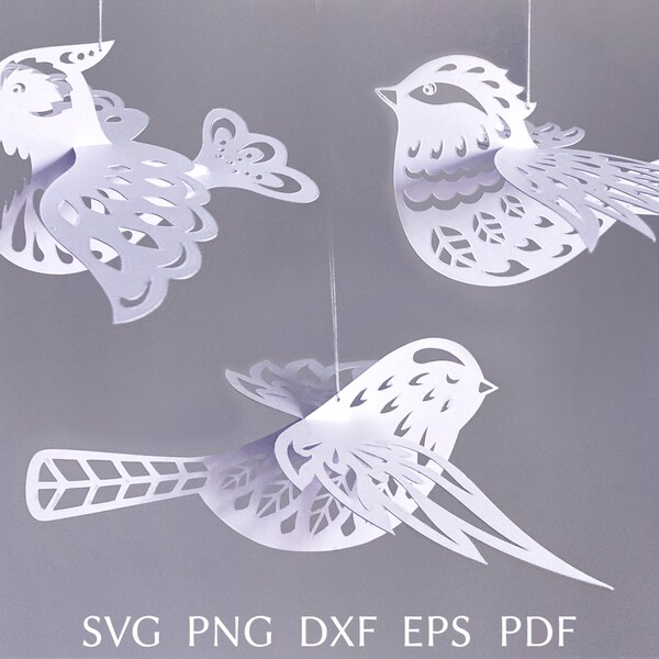 3d Bird Hanging Paper - Etsy