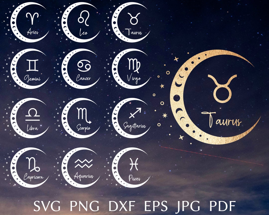 Zodiac SVG Bundle, Zodiac Sign Svg Cut File for Cricut, Astrology Svg ...