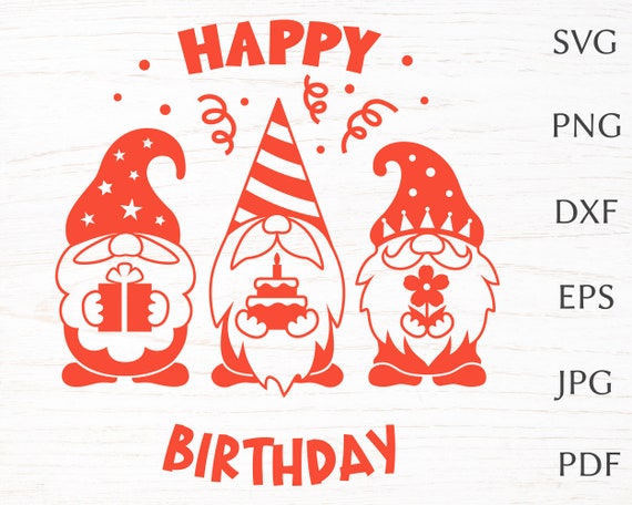 Birthday Gnomes Svg Happy Birthday Svg Birthday Party Svg - Etsy