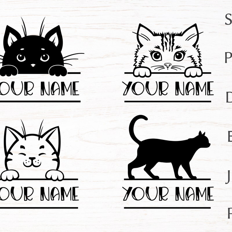 Cat Monogram Svg - Etsy