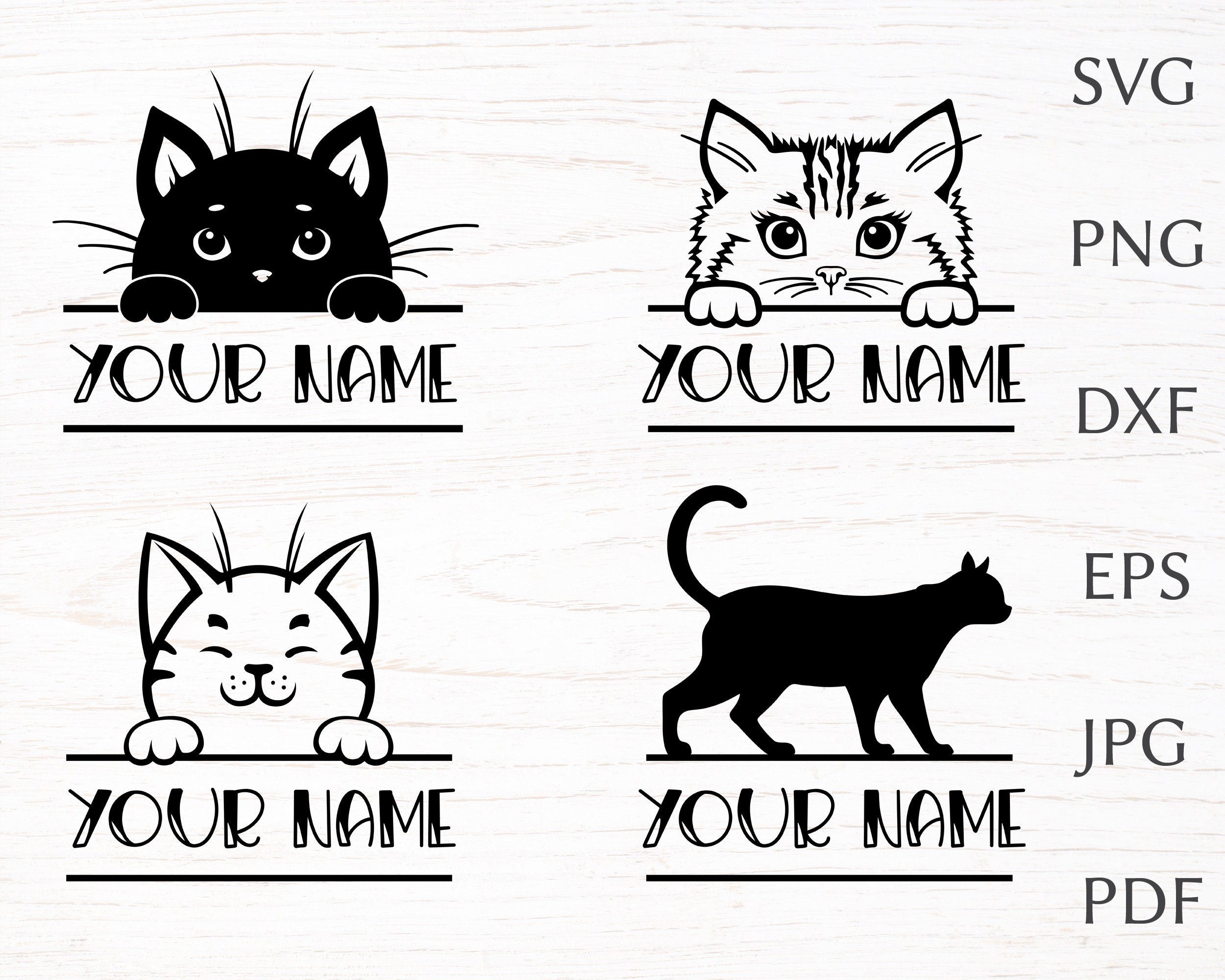 Cat Split Monogram Svg Cat Sign Svg Cut File for Cricut - Etsy