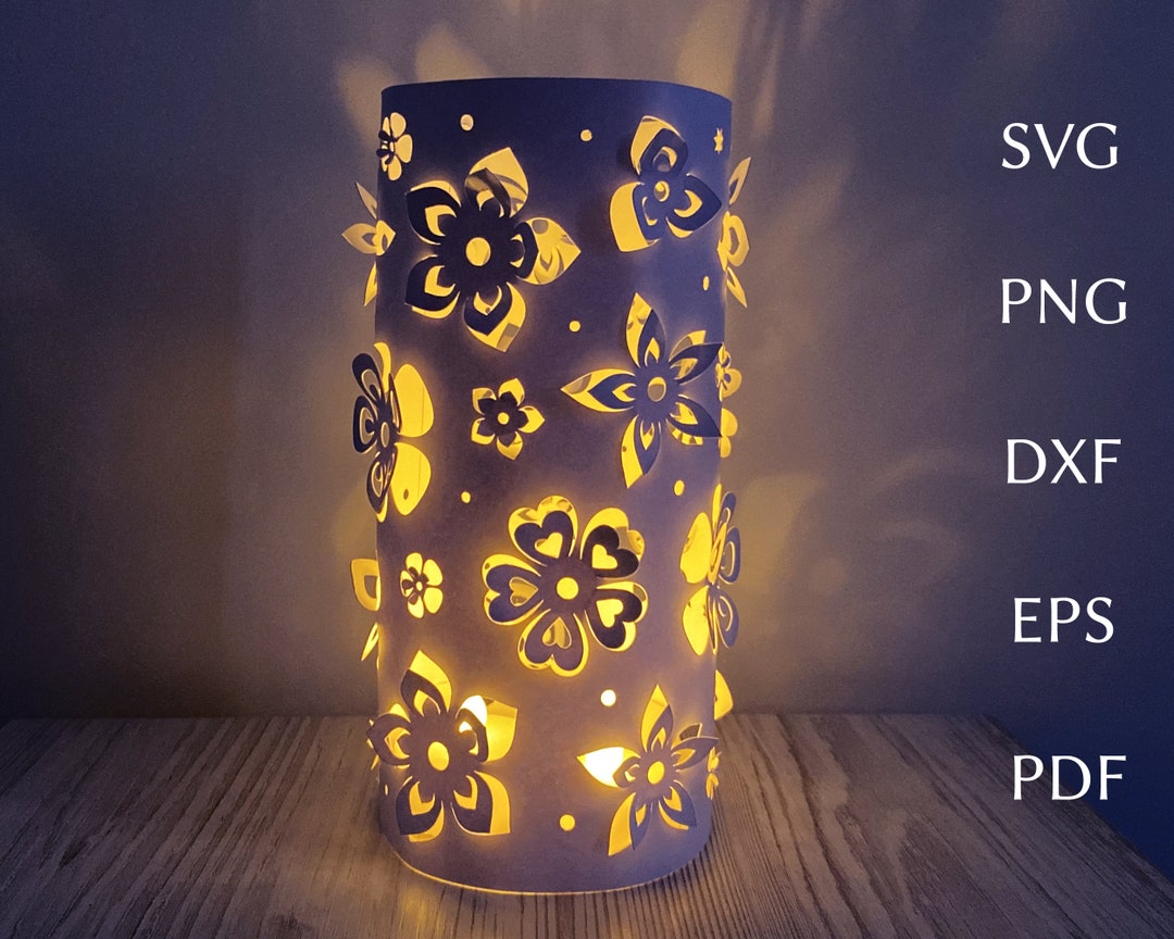 Flower Lantern Svg Template, Spring 3d Papercut, Paper Lantern Svg Cut ...