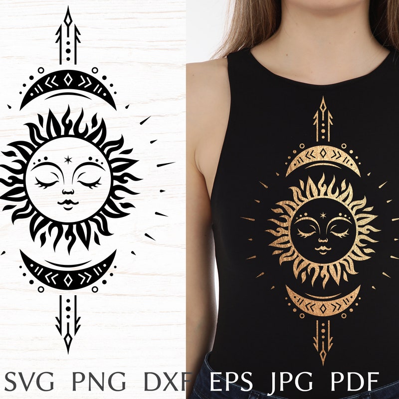 Sun and Moon Svg - Etsy