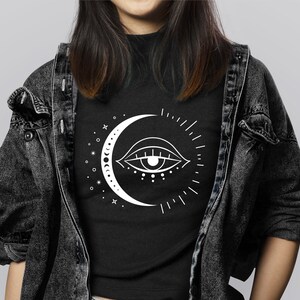 Moon Svg With Evil Eye, Boho Witchy Svg Cut File for Cricut, Mystical ...