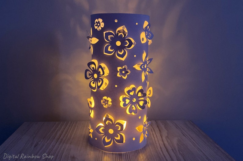 Flower Lantern Svg Template, Spring 3d Papercut, Paper Lantern Svg Cut ...