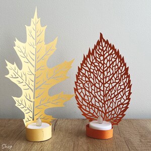Fall Leaves Svg Lantern Template, Autumn 3d Papercut, Paper Lantern Svg ...
