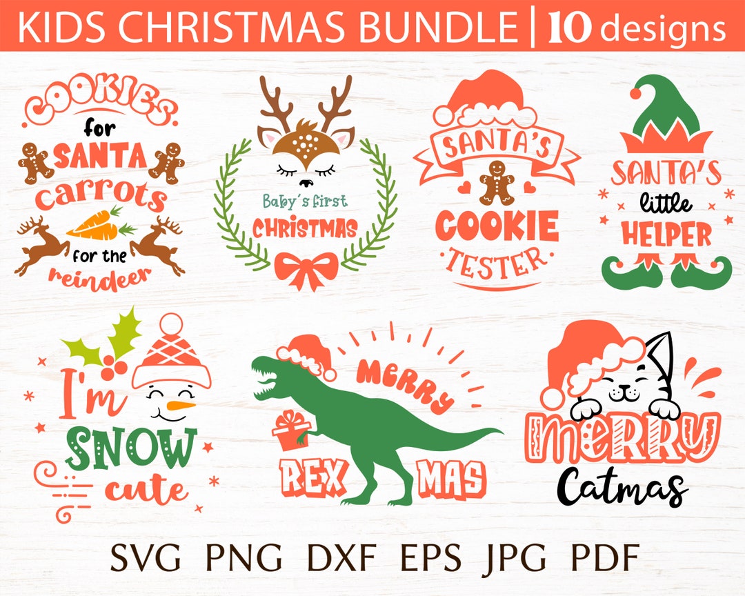 Kids Christmas Svg Bundle Baby Christmas Svg Cut File for - Etsy
