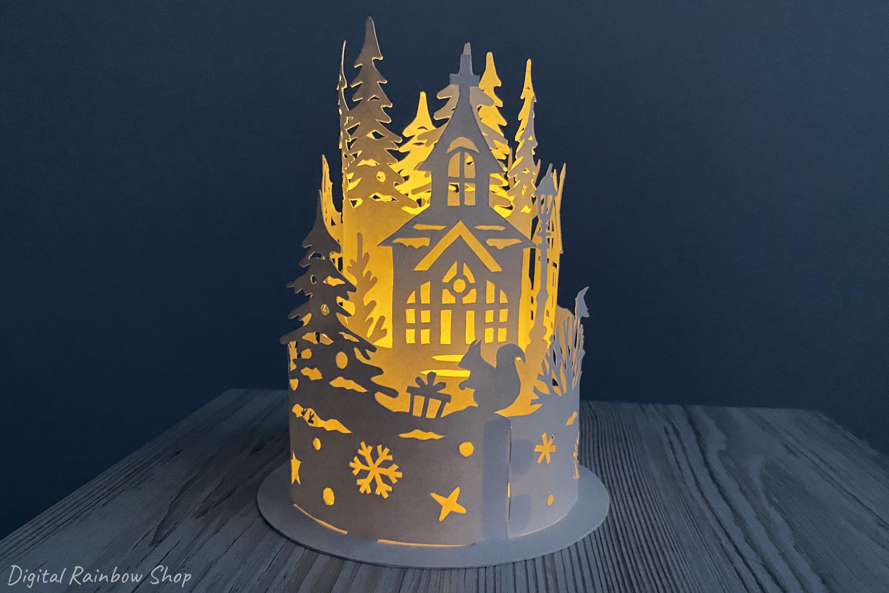 Christmas Lantern Svg Template 3d Papercut Cut File for - Etsy