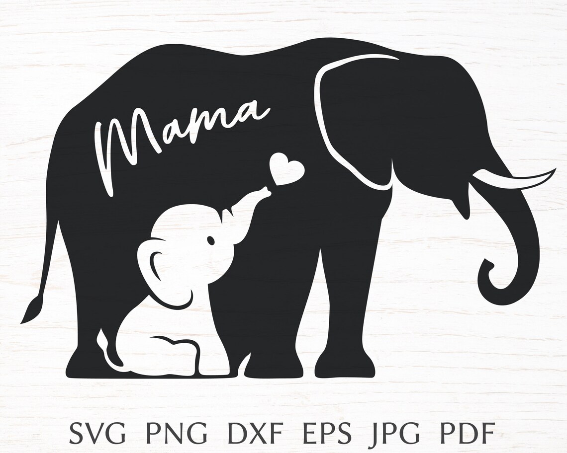 Mom and Baby Elephant Svg Cut File for Cricut Mama Svg - Etsy