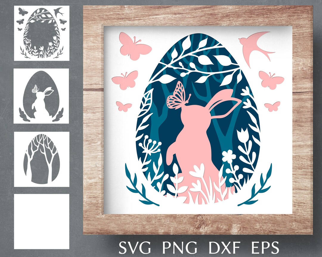 Easter Shadow Box Svg Cut File for Cricut, Layered Shadow Box With Egg ...