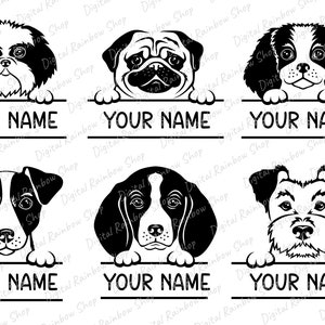 Dog Split Monogram Svg, Dog Sign Svg Cut File for Cricut, Dog Breed Svg ...