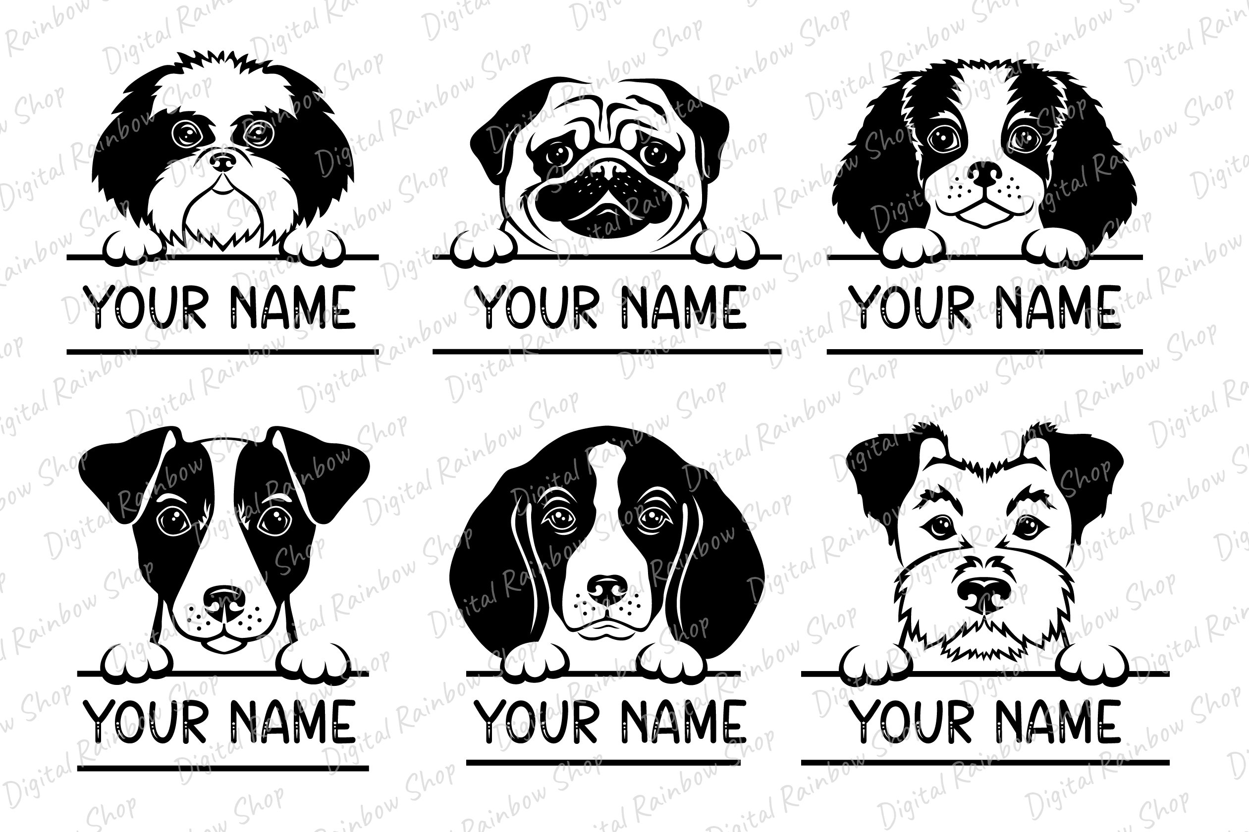 Dog Split Monogram Svg Dog Sign Svg Cut File for Cricut Dog - Etsy Canada