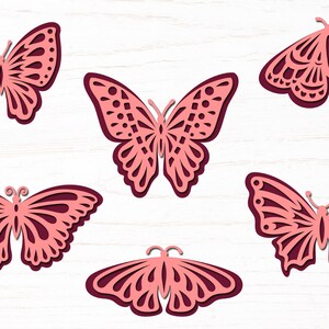 Layered 3d Butterfly Svg Bundle, Paper Butterfly Template, Silhouette ...