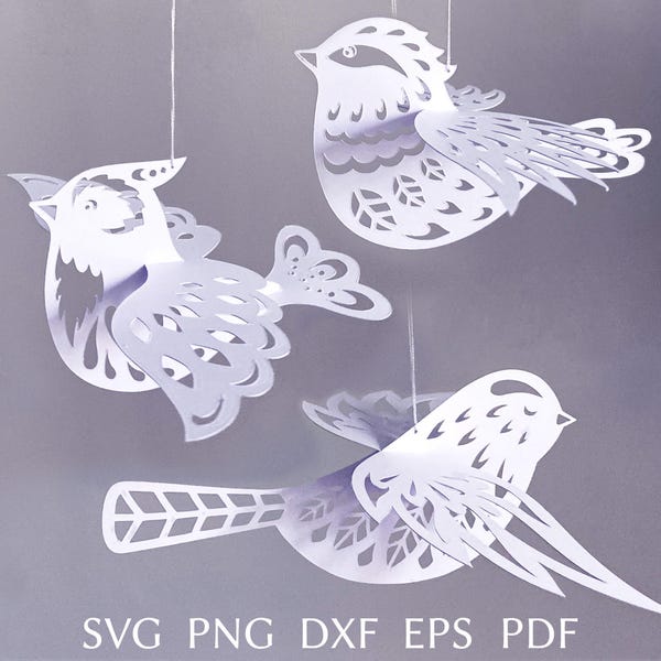 3d Paper Birds - Etsy