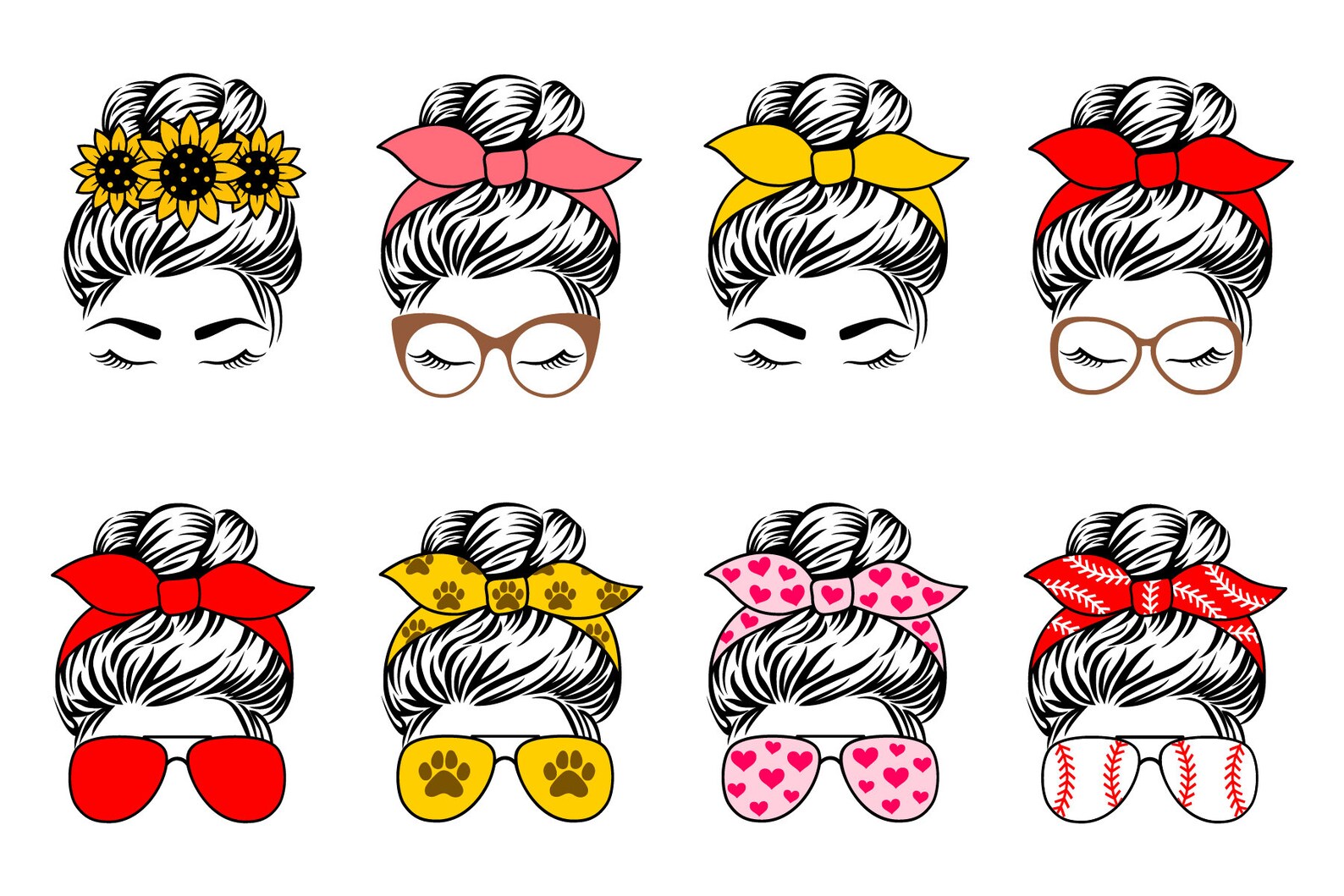 Messy Bun Svg Bundle Mom Life Svg Cut File For Cricut Funny Etsy