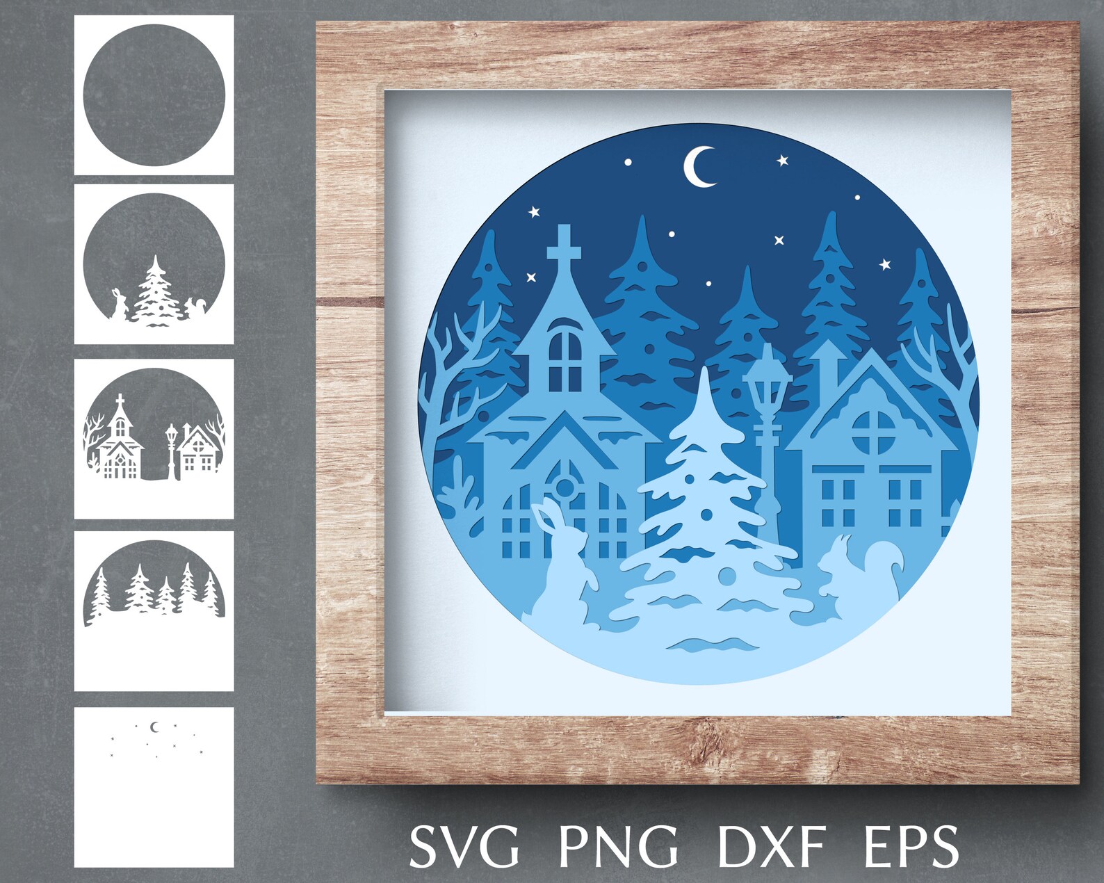Christmas Shadow Box Svg Bundle 3d Papercut Svg Template - Etsy UK