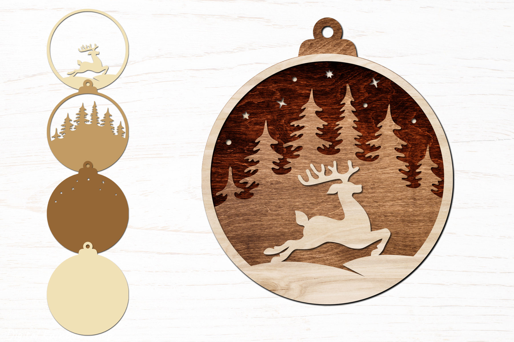 Christmas Ornament Laser Cut Files 3d Layered Svg Template - Etsy