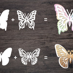 Layered 3d Butterfly Svg Bundle, Paper Butterfly Template, Silhouette ...