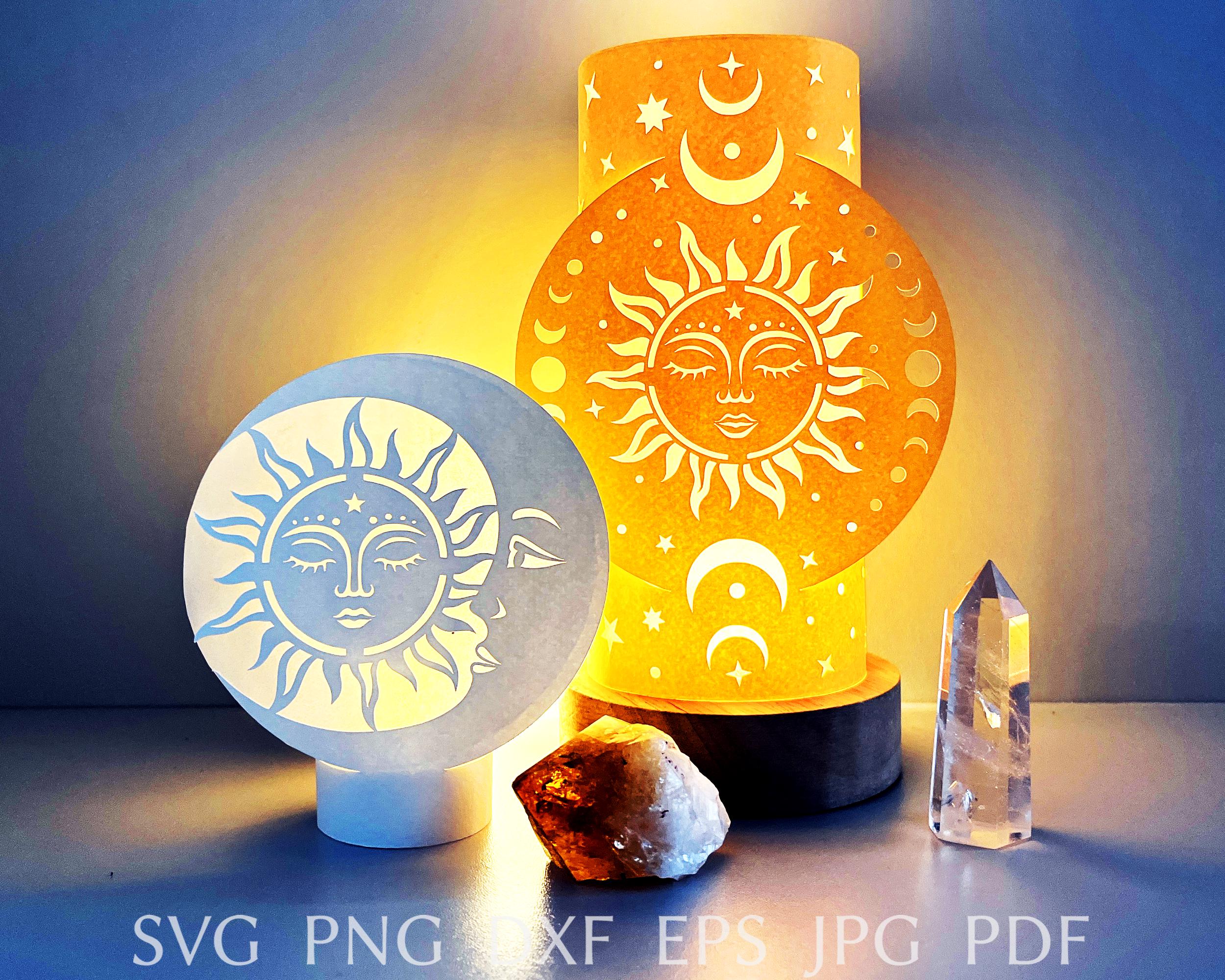 3d Paper Lanterns Svg Template, Sun Moon Stars Lantern Svg Cut File for ...
