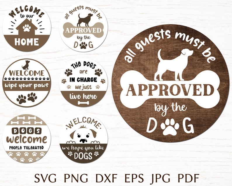 Welcome Dog Svg Bundle Round Welcome Sign Svg Cut File for - Etsy