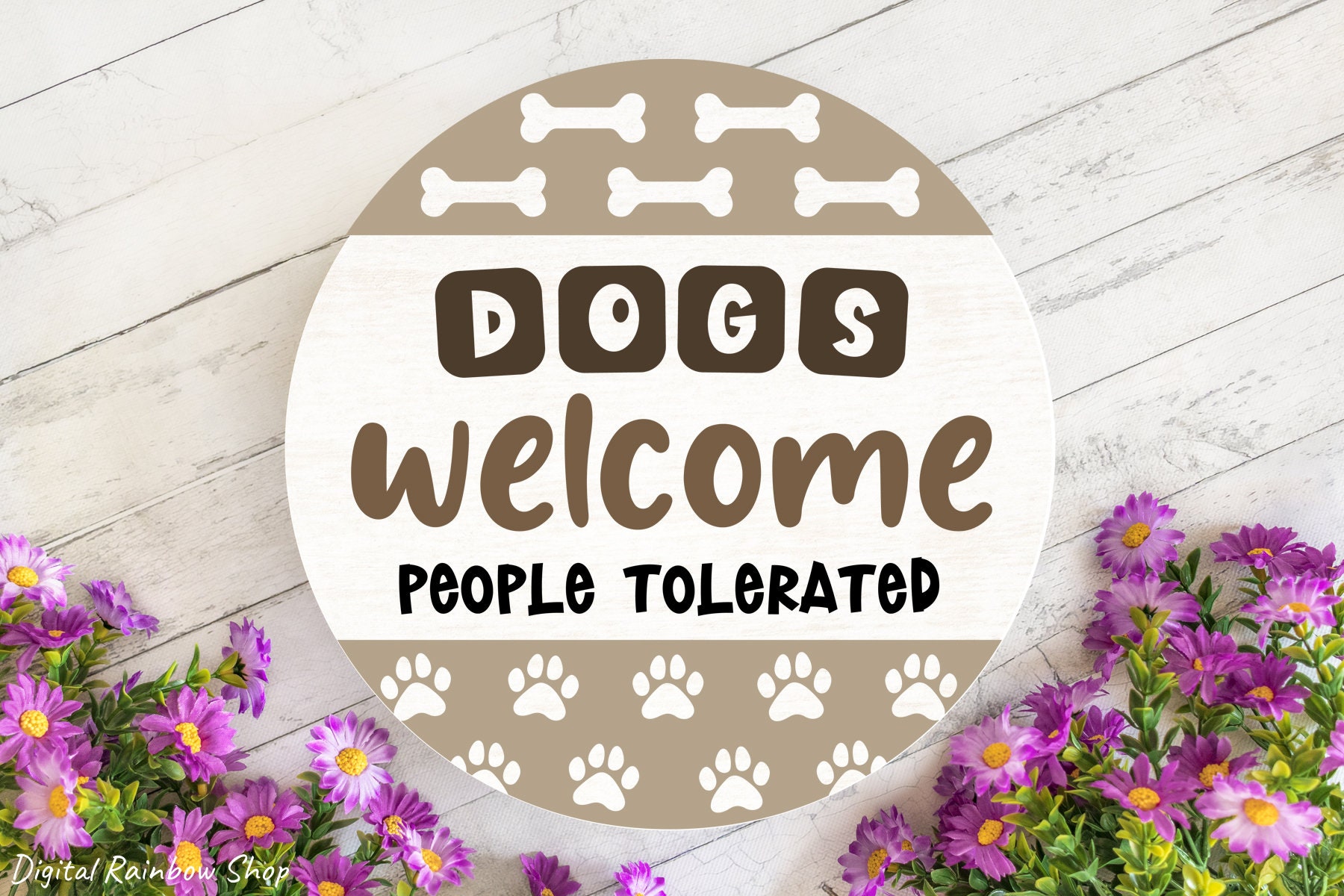 Welcome Dog Svg Bundle, Round Welcome Sign Svg Cut File for Cricut ...