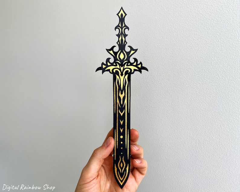 Sword Bookmark Svg Template, Fantasy Paper Bookmark for Book Lover ...