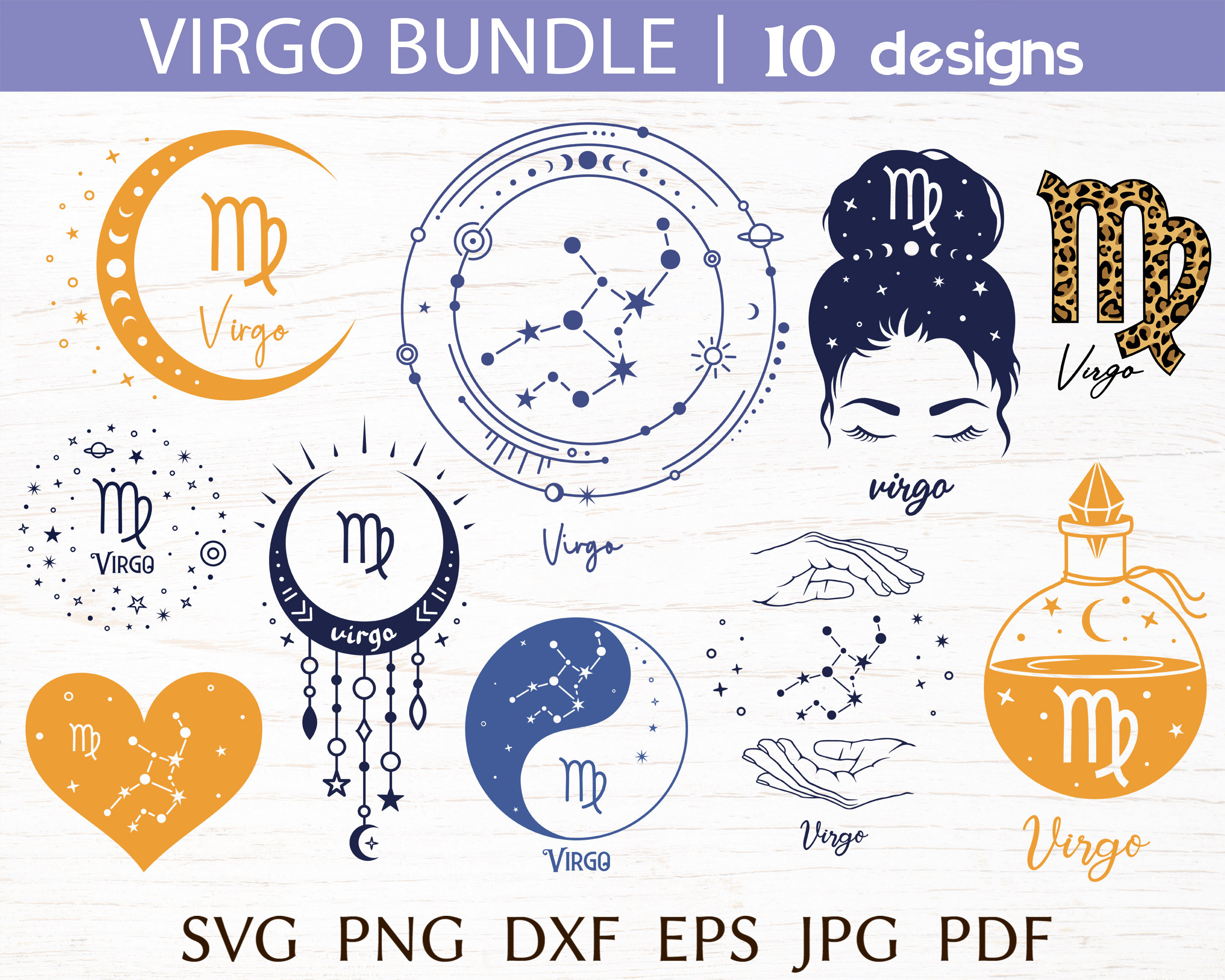 Virgo SVG Bundle Zodiac Sign Svg Cut File for Cricut Zodiac - Etsy