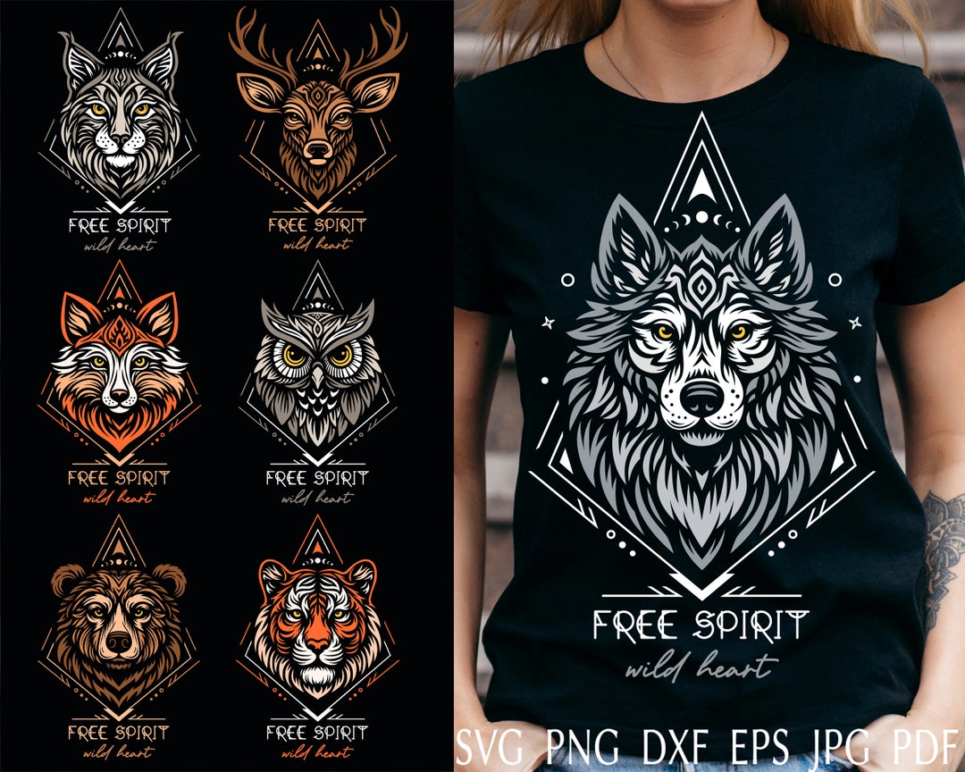 Totem Spirit Animal Svg Bundle, Sacred Animal Svg Print for Shirt, Wild ...