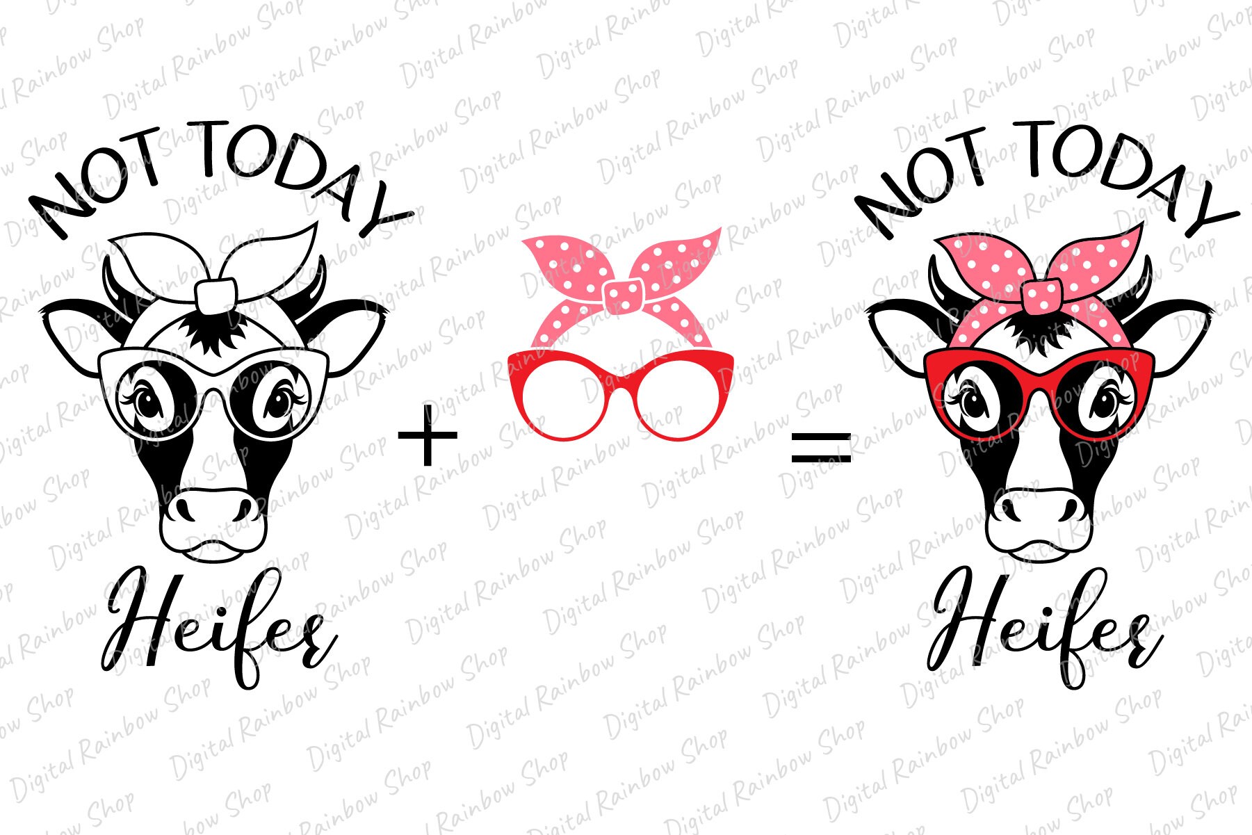 Cow Svg With Quote: Not Today Heifer Farmhouse Svg Cut File - Etsy