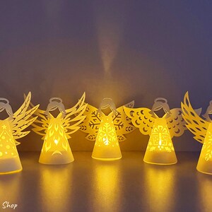 Christmas Lantern Svg Template, 3d Angel Papercut Ornament, Christmas ...