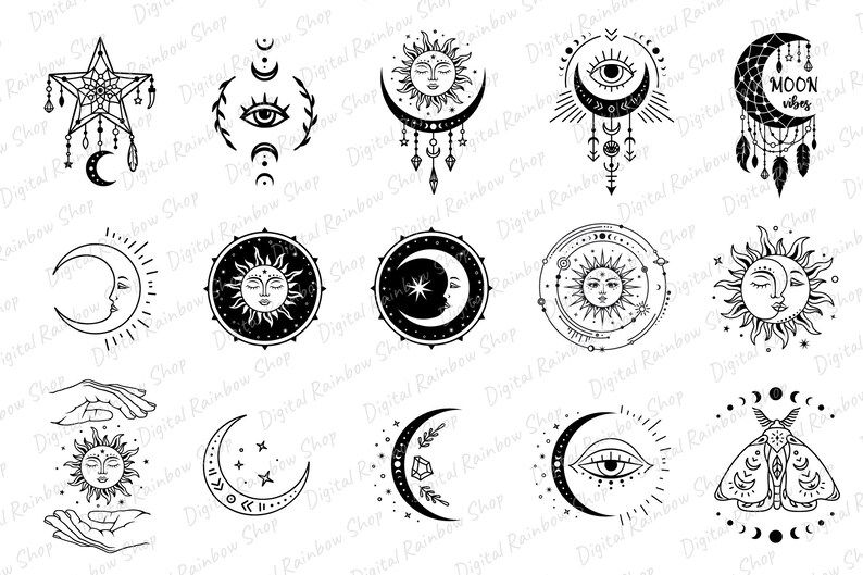 Celestial Svg Bundle, Boho Svg Cut File for Cricut, Mystical Print for ...