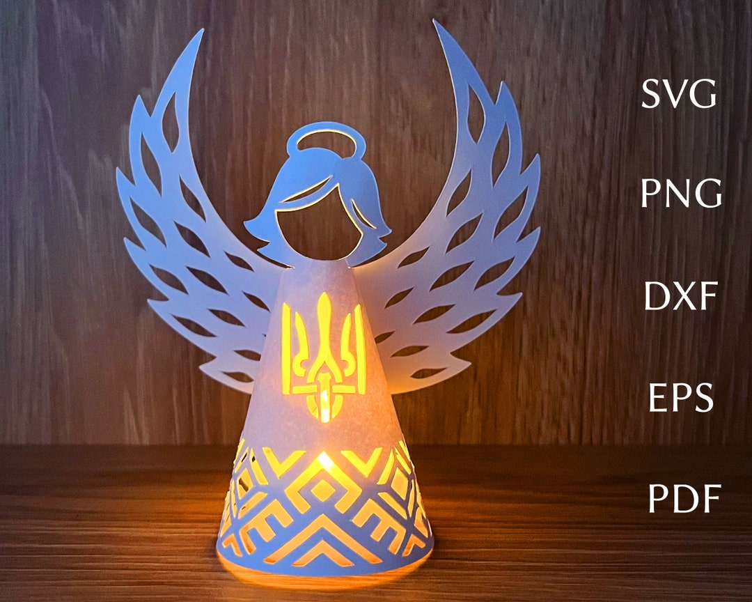 Ukrainian Angel Lantern Svg Template, Papercut Design, Tea Light ...