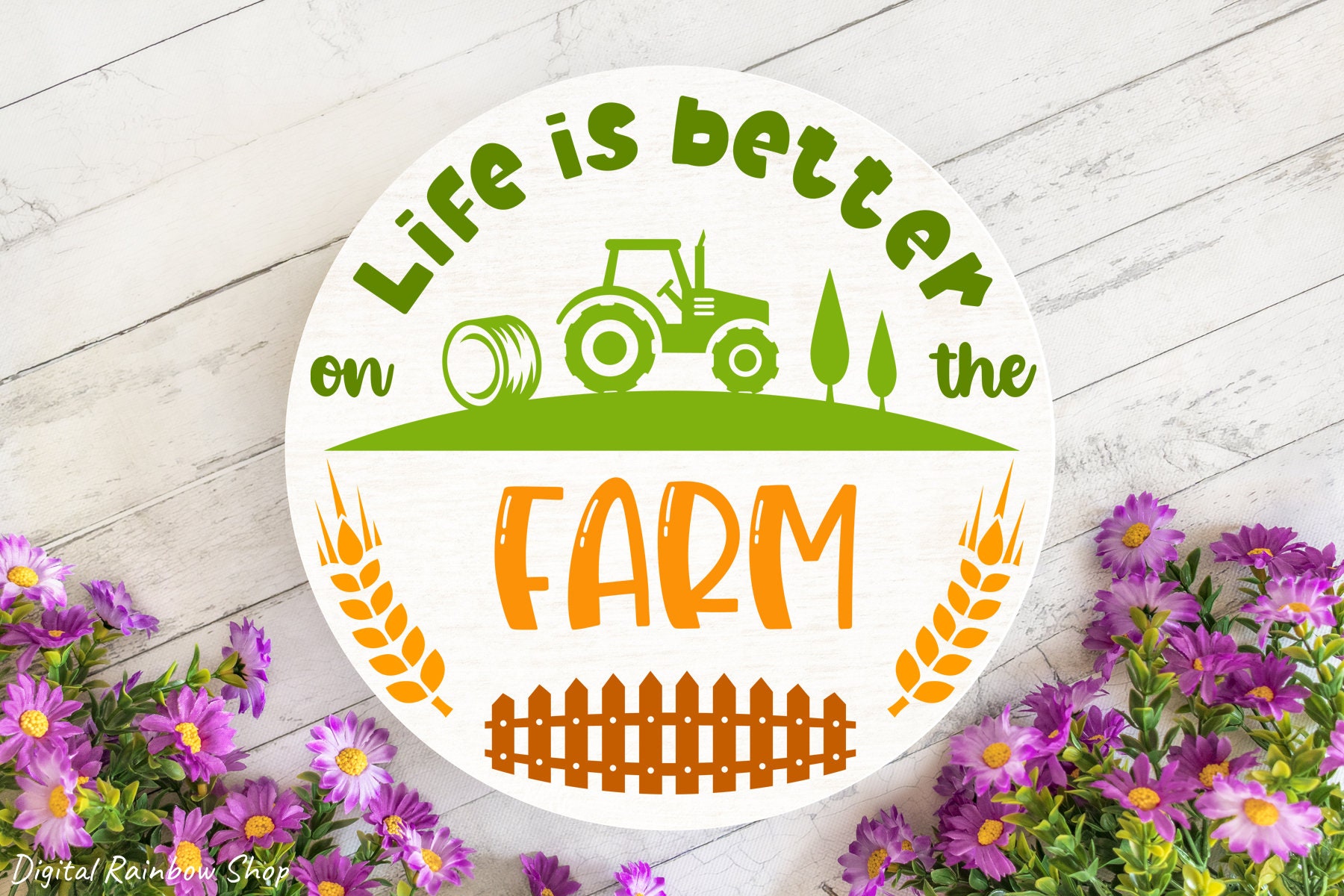 Farm Sign Svg Bundle Farmhouse Round Door Sign Svg Cut File - Etsy
