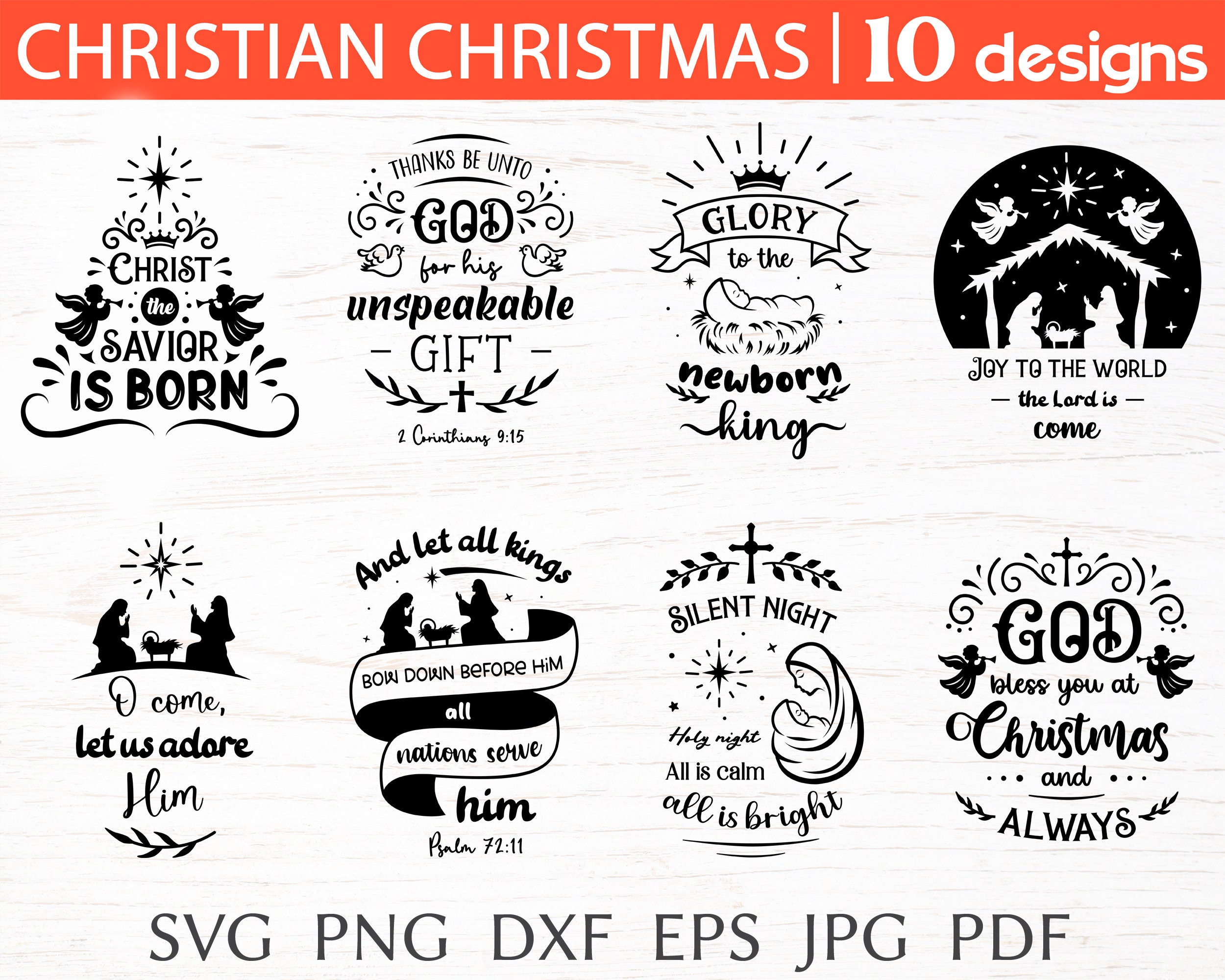 Christian Christmas Svg Bundle Nativity Svg Cut File for | Etsy