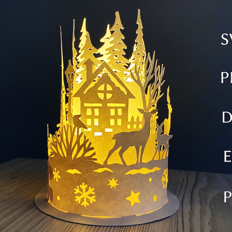 Christmas Papercut Lanterns - Etsy UK