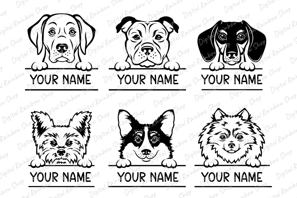 Dog Split Monogram Svg, Dog Sign Svg Cut File for Cricut, Dog Breed Svg ...